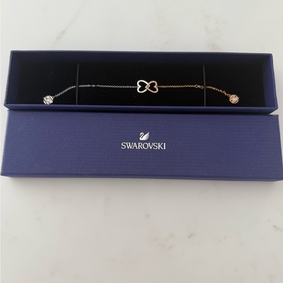 Swarovski | Jewelry | Swarovski Silver Gold Heart Bracelet | Poshmark